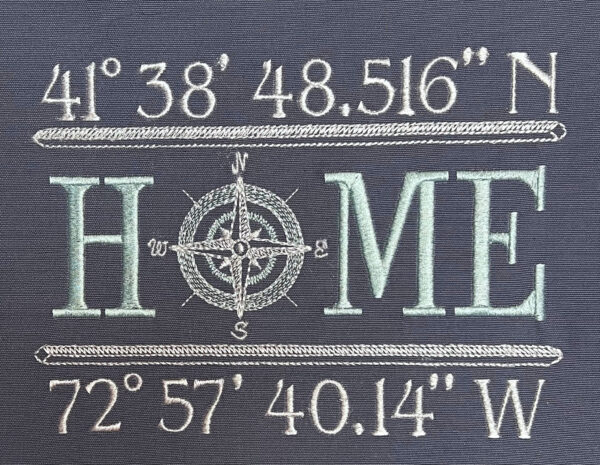 Free Vintage Compass “HOME” Sign Embroidery Project – Embrilliance ...