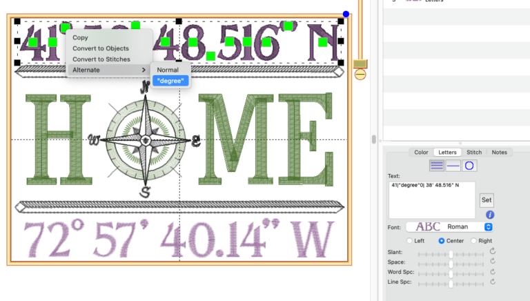 Free Vintage Compass “HOME” Sign Embroidery Project