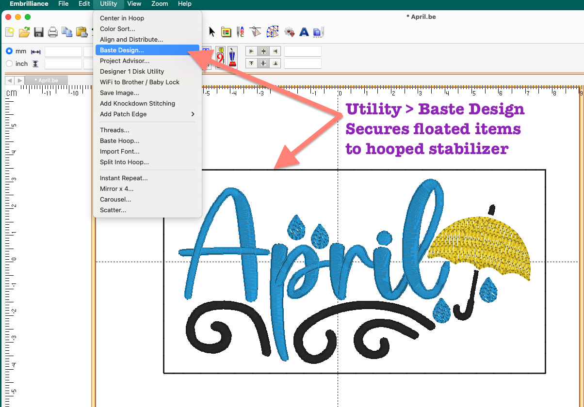 Baste Design – Embrilliance Embroidery Software