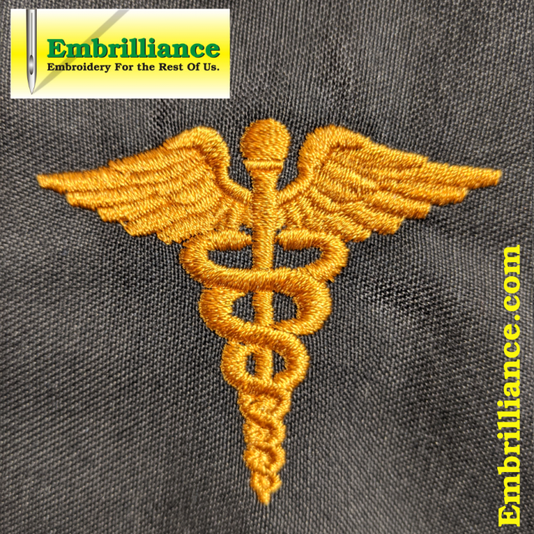 Stay Strong and Stitch On #3 – Nursing Caduceus Embroidery Design