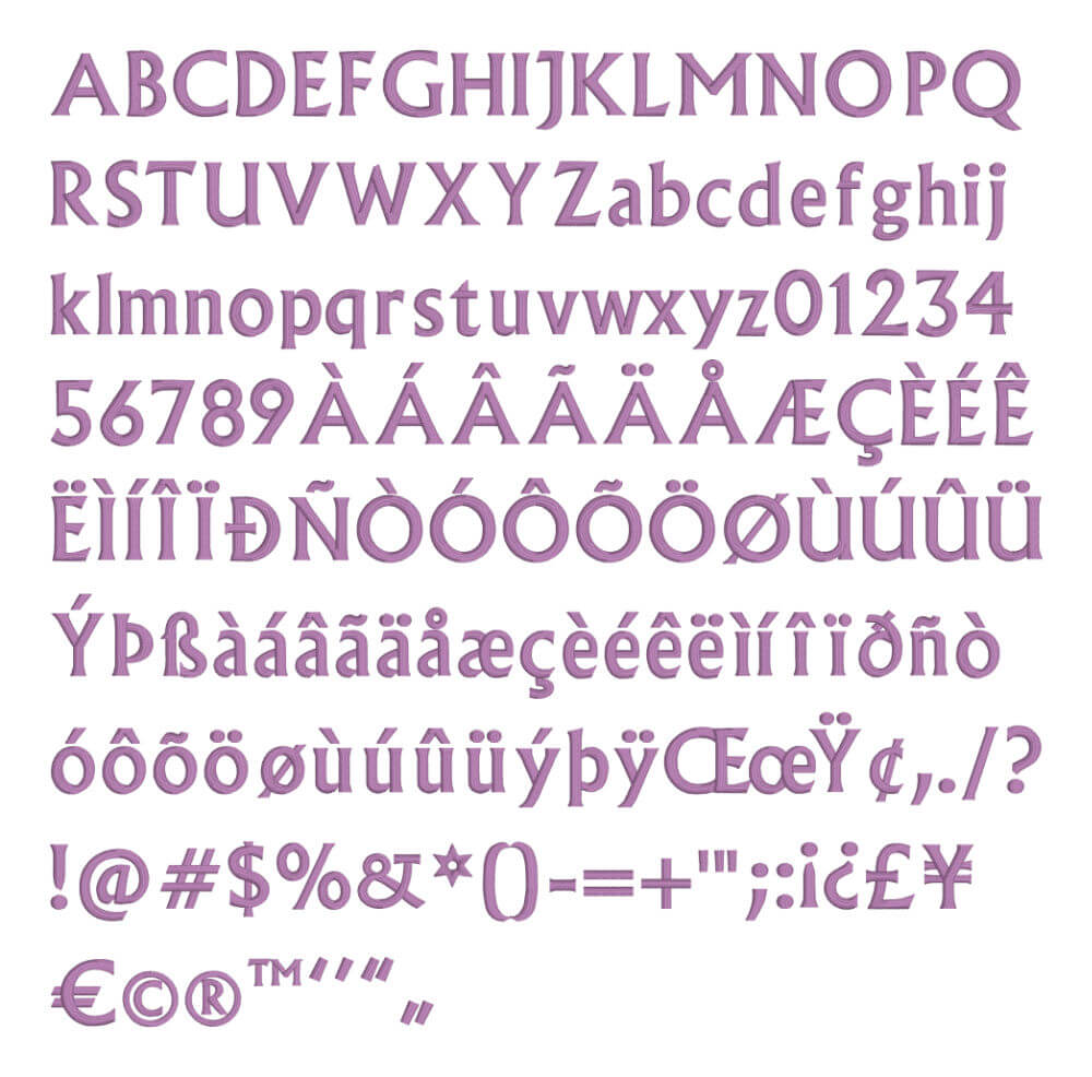 Flare_Serif_allglyphs – Embrilliance Embroidery Software