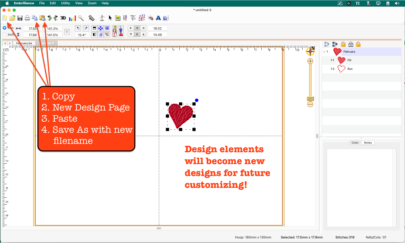 Steps – Embrilliance Embroidery Software