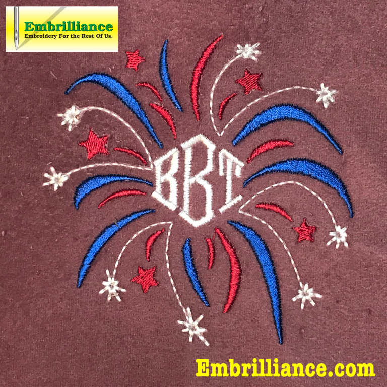 Free 4th of July Fireworks Monogram Frame Machine Embroidery Design ...